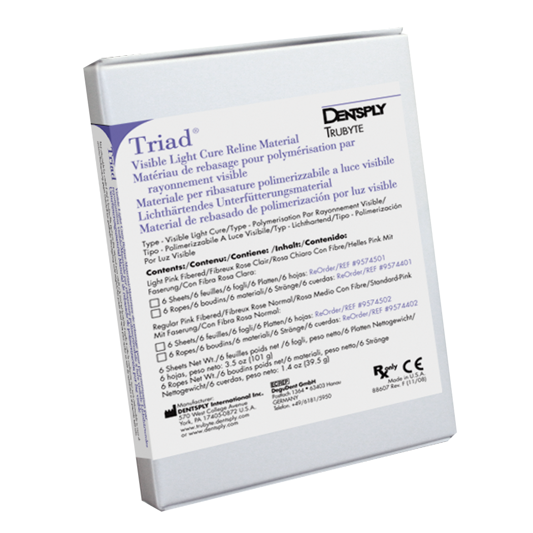 Triad® Light Pink Fibered Reline Material Sheets Pack of 6 | Benco Dental