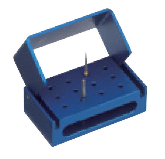 Aluminum Mini Bur Stands with 12-Hole FG Burs Silver | Benco Dental