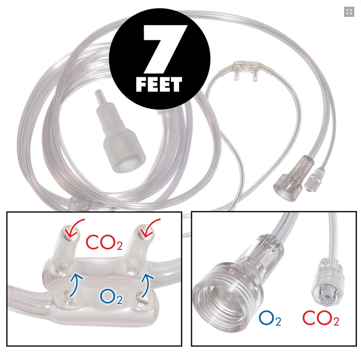 Dual CO2/O2 Nasal Cannula Adult with Male Luer 7 ft. Box of 25 | Benco ...